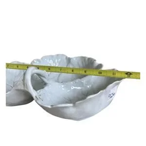 Unbranded | Dining | Antique 3 Section Porcelain Lettuce Leaf Serving ...